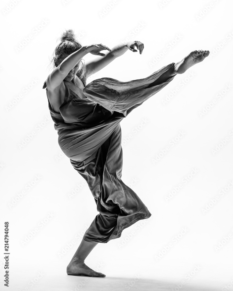 Beuatiful female dancer. White background Stock Photo | Adobe Stock