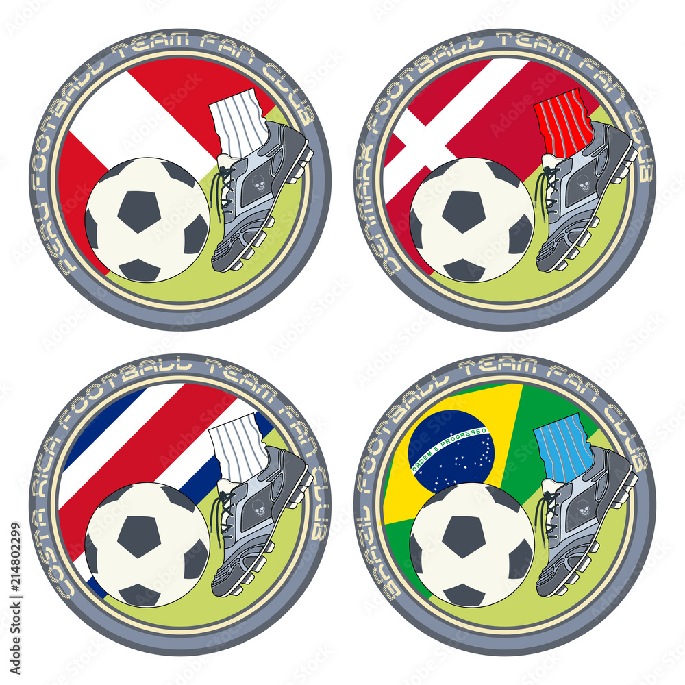 Soccer Fan Logo vol.6. Vector illustration of a color logo for football ...