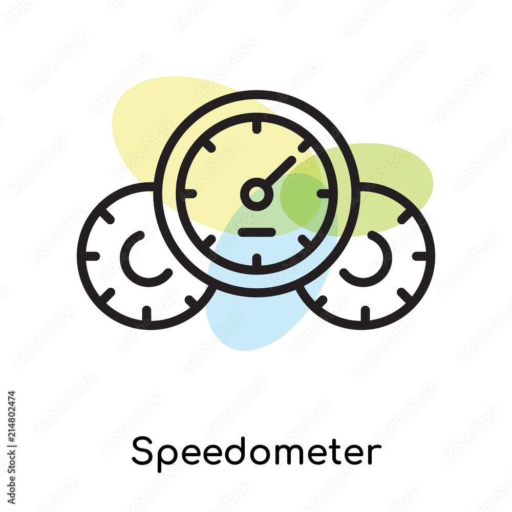 Speedometer icon vector sign and symbol isolated on white background ...
