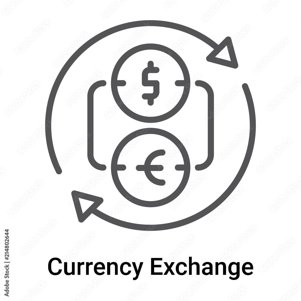 Currency Exchange icon vector sign and symbol isolated on white ...