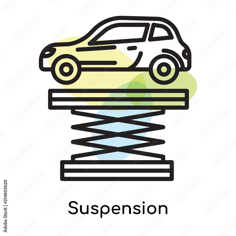 Suspension icon vector sign and symbol isolated on white background ...