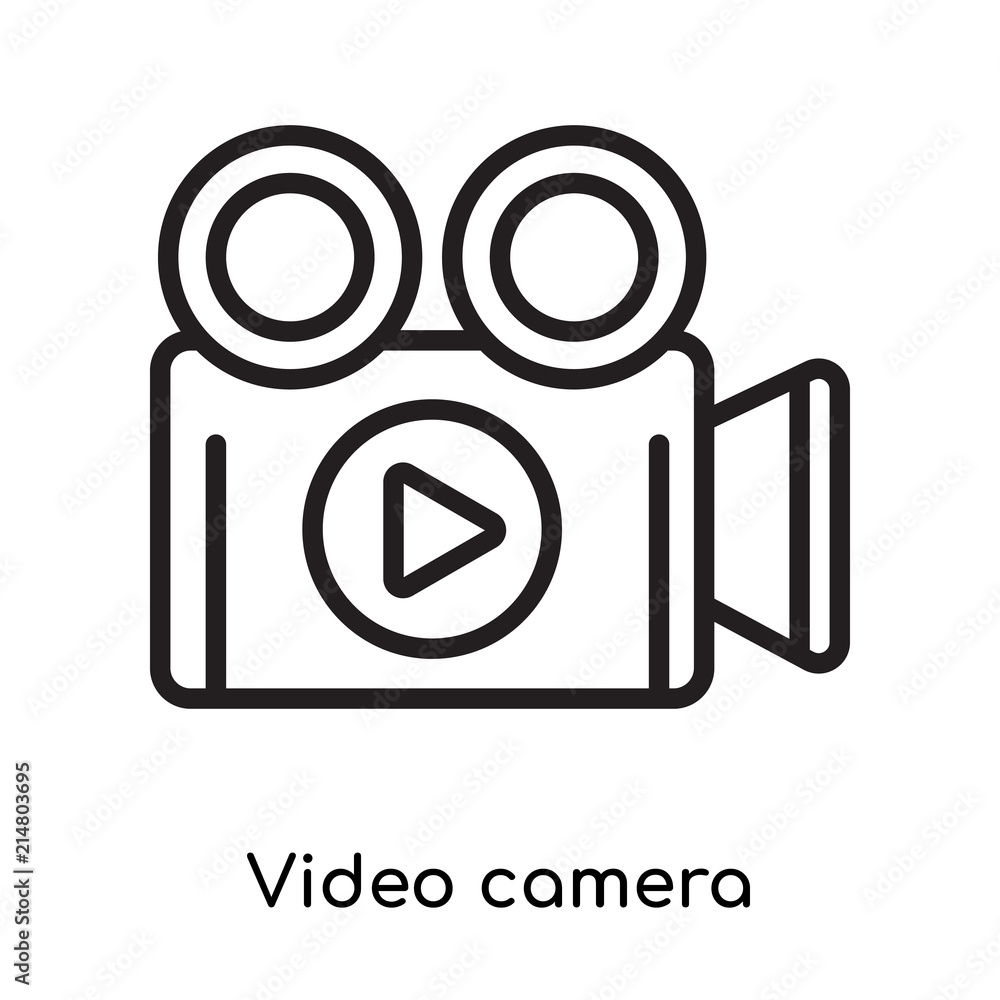 Video camera icon vector sign and symbol isolated on white background ...