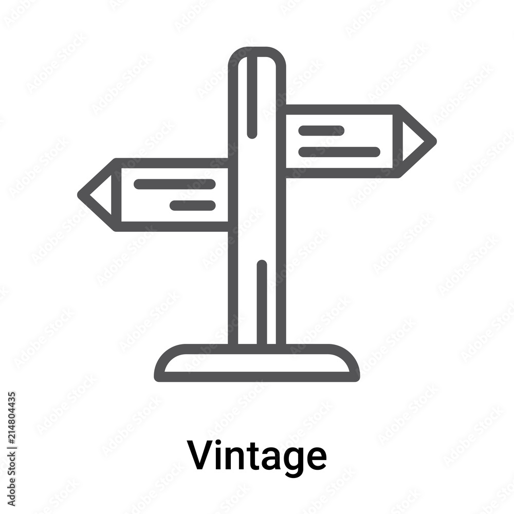 Vintage Sign Posts icon vector sign and symbol isolated on white ...