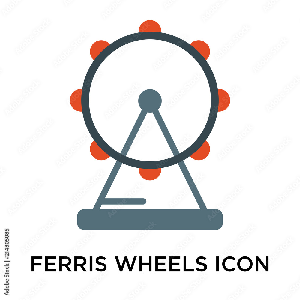 Ferris wheels icon vector sign and symbol isolated on white background ...
