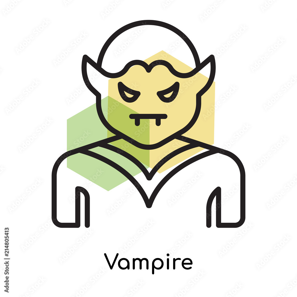 Vampire icon vector sign and symbol isolated on white background ...