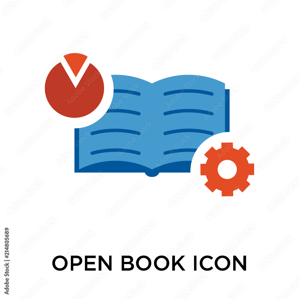 Open book icon vector sign and symbol isolated on white background ...