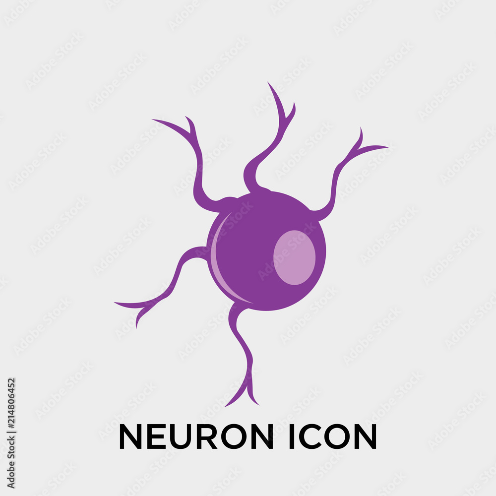 Neuron icon vector sign and symbol isolated on white background, Neuron ...