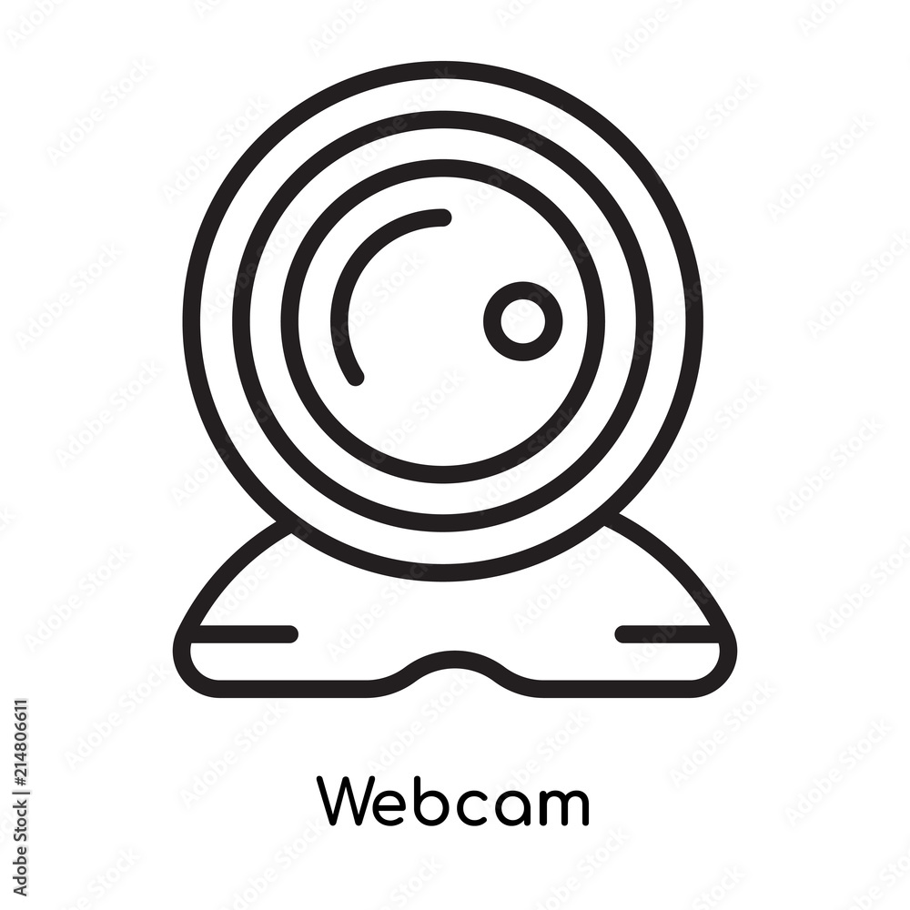 Webcam icon vector sign and symbol isolated on white background, Webcam ...