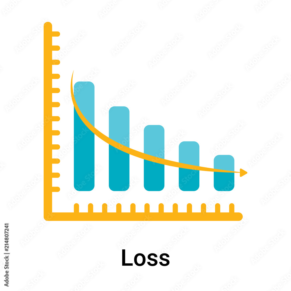 Loss icon vector sign and symbol isolated on white background, Loss ...