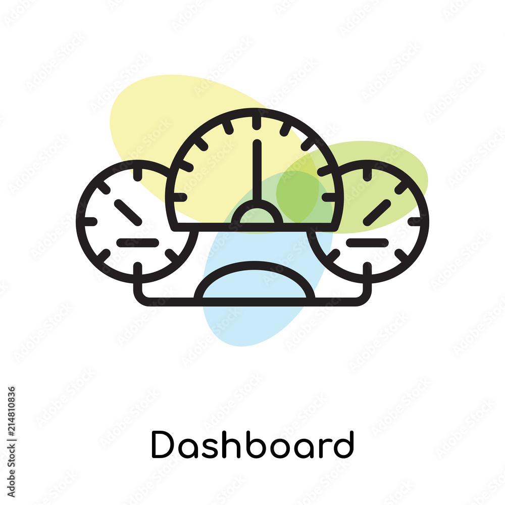 Dashboard icon vector sign and symbol isolated on white background ...