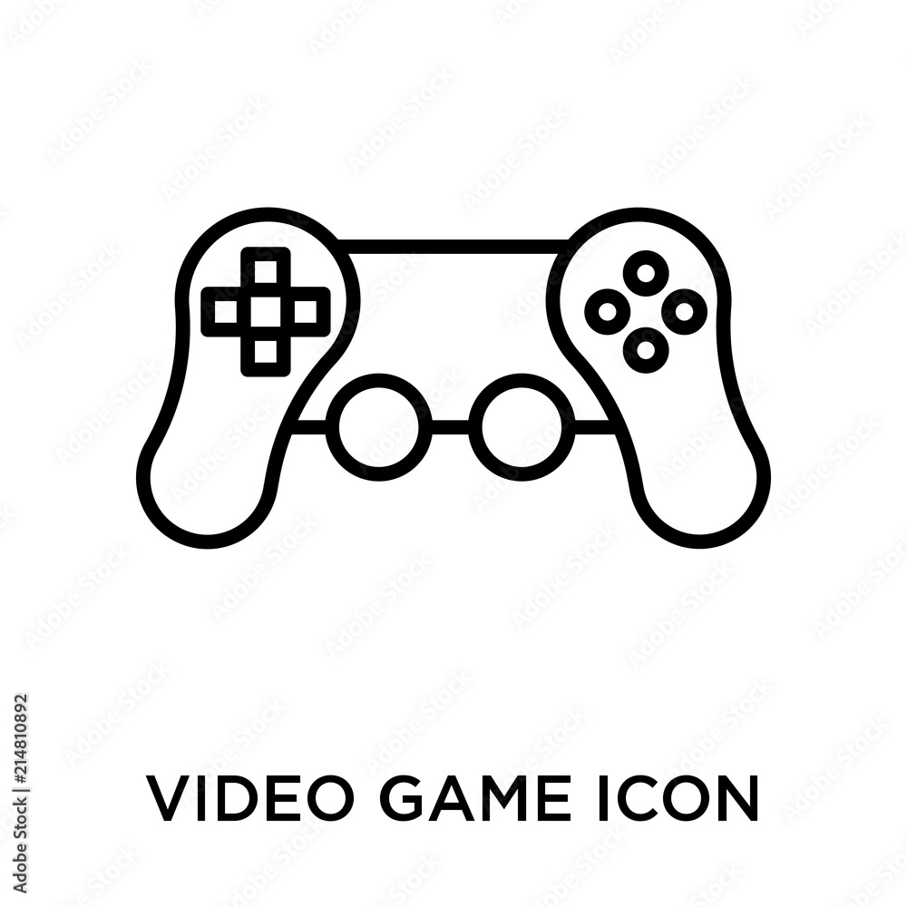 Video game icon vector sign and symbol isolated on white background ...