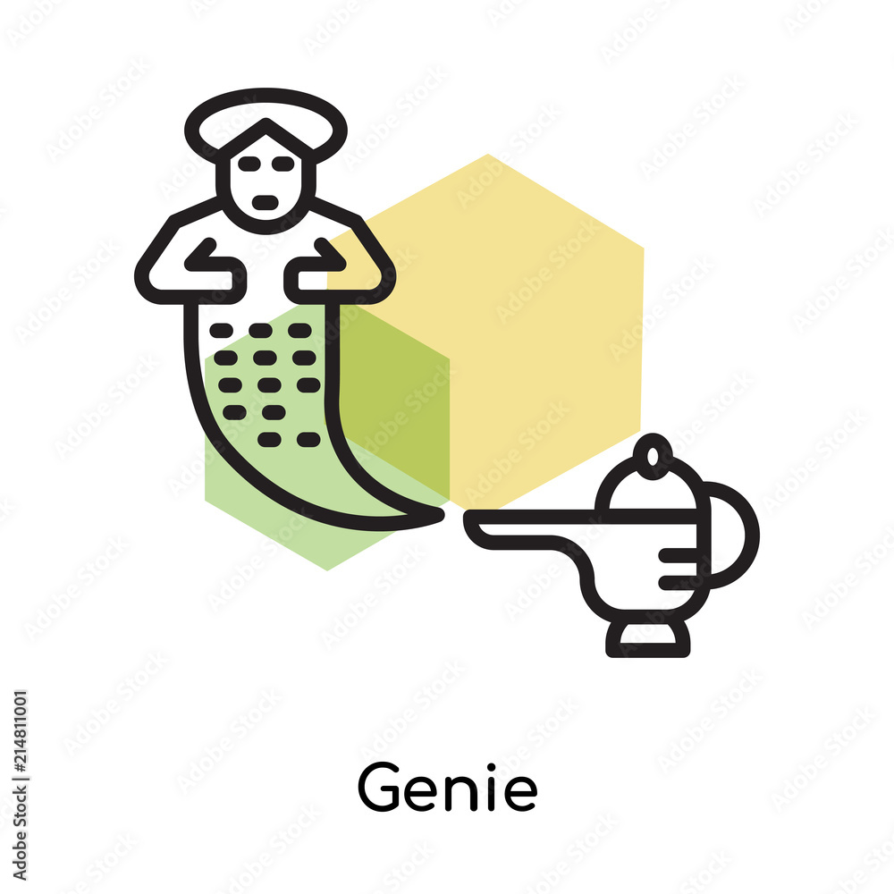 Genie icon vector sign and symbol isolated on white background, Genie ...