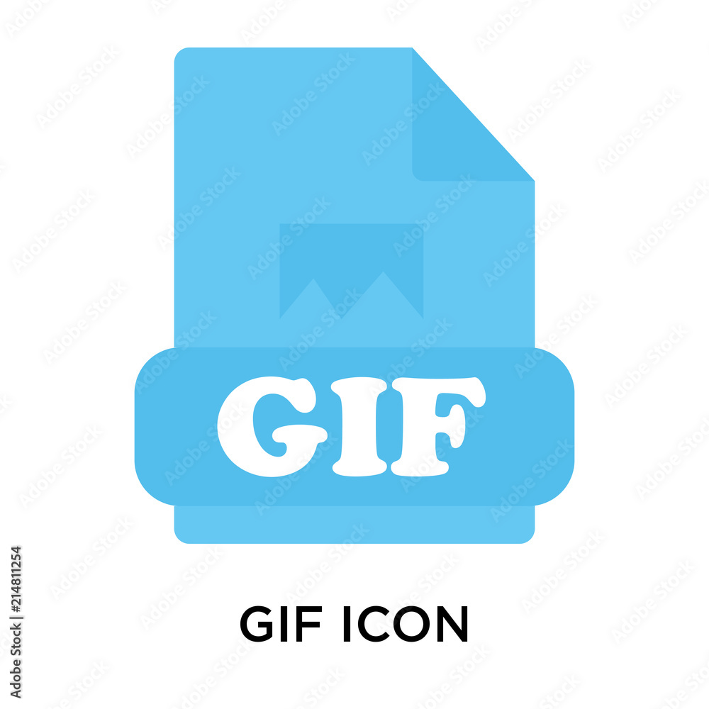 Gif icon vector sign and symbol isolated on white background, Gif logo ...