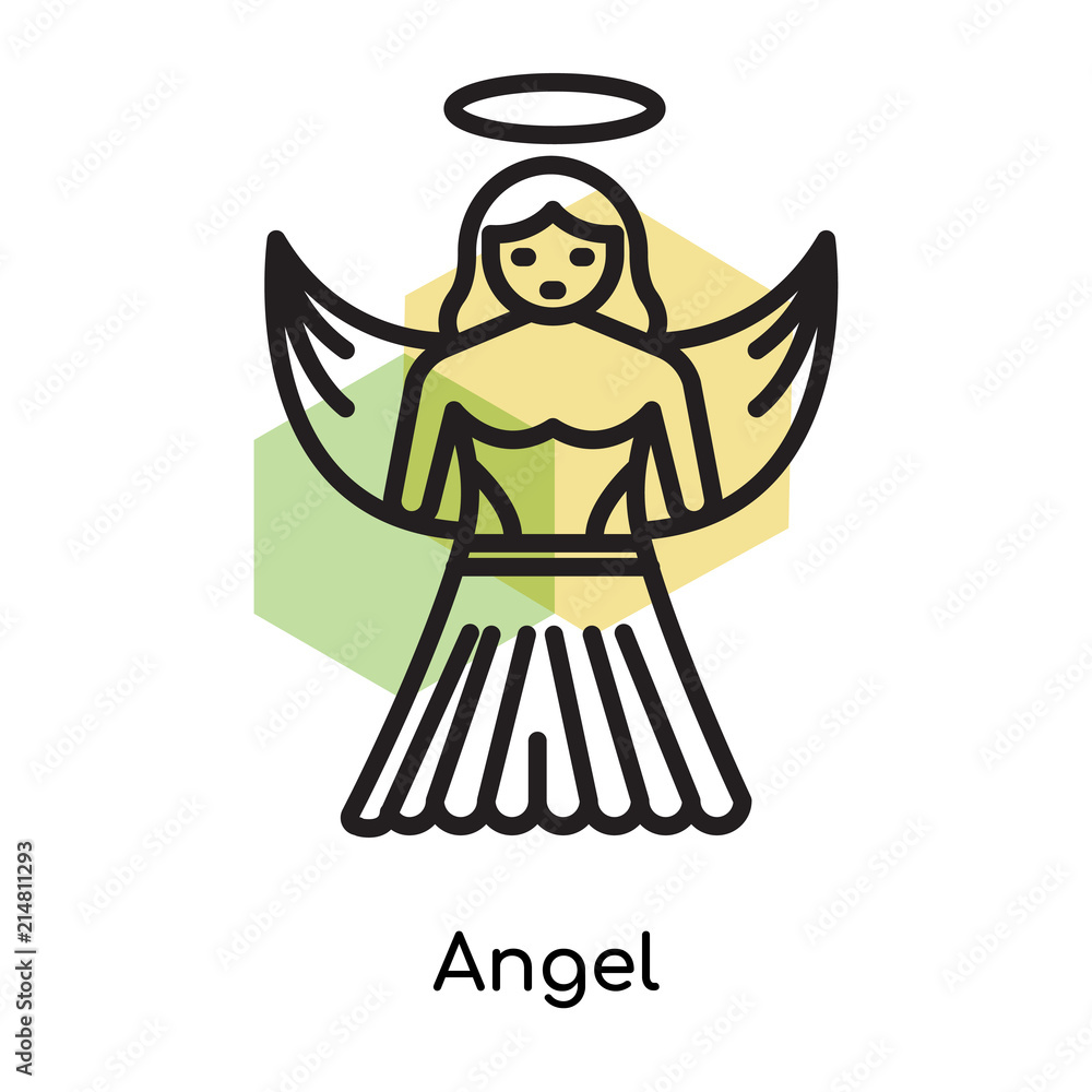 Angel icon vector sign and symbol isolated on white background, Angel ...