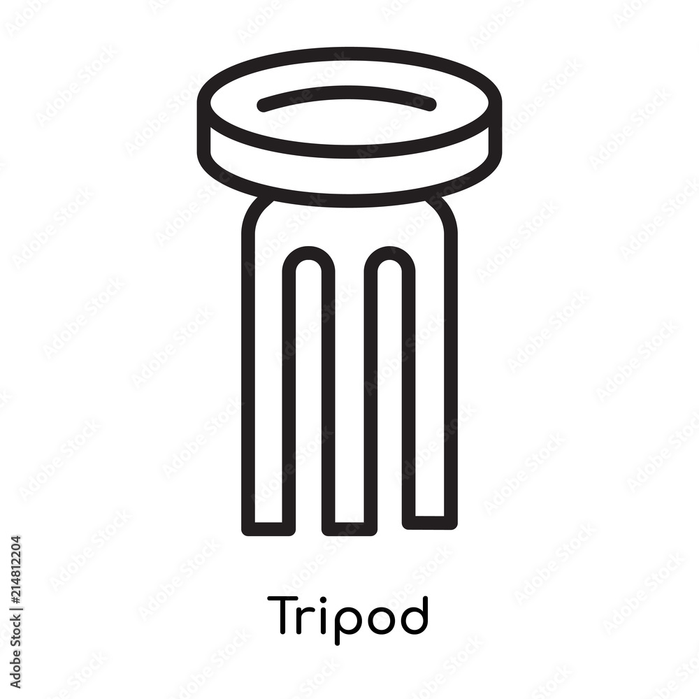 Tripod icon vector sign and symbol isolated on white background, Tripod ...