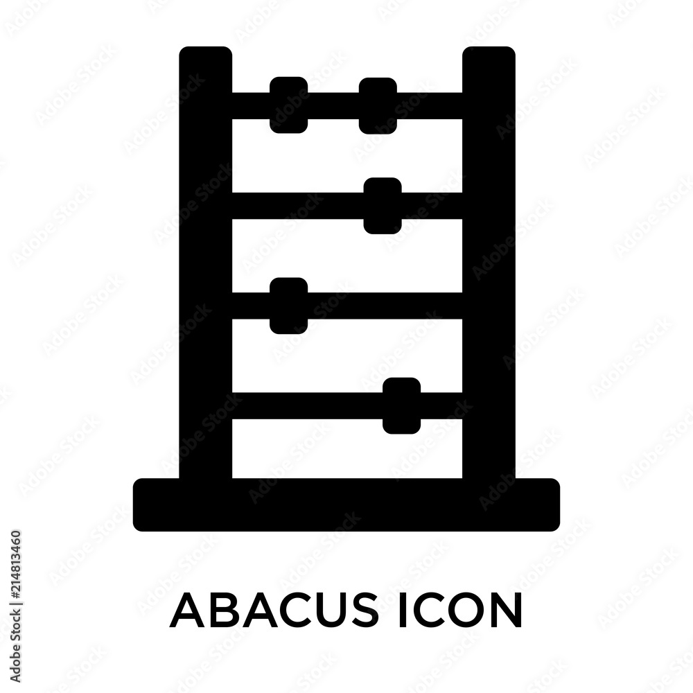 Abacus icon vector sign and symbol isolated on white background, Abacus ...