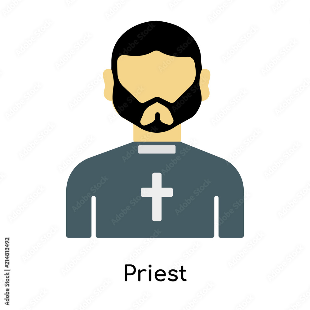 Priest icon vector sign and symbol isolated on white background, Priest ...