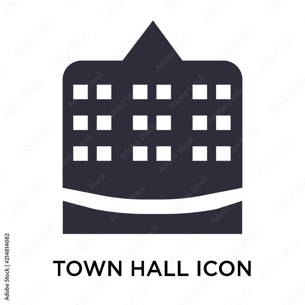 Town hall icon vector sign and symbol isolated on white background ...