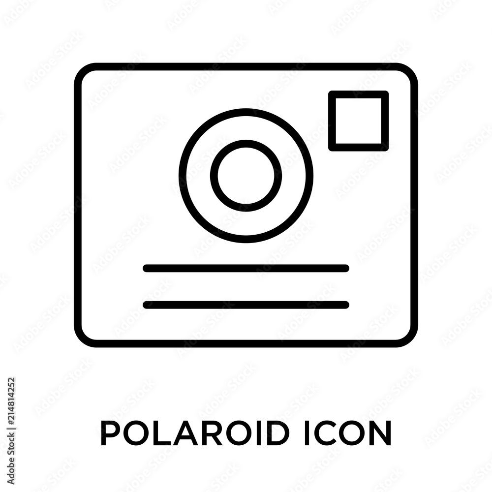 Polaroid icon vector sign and symbol isolated on white background ...