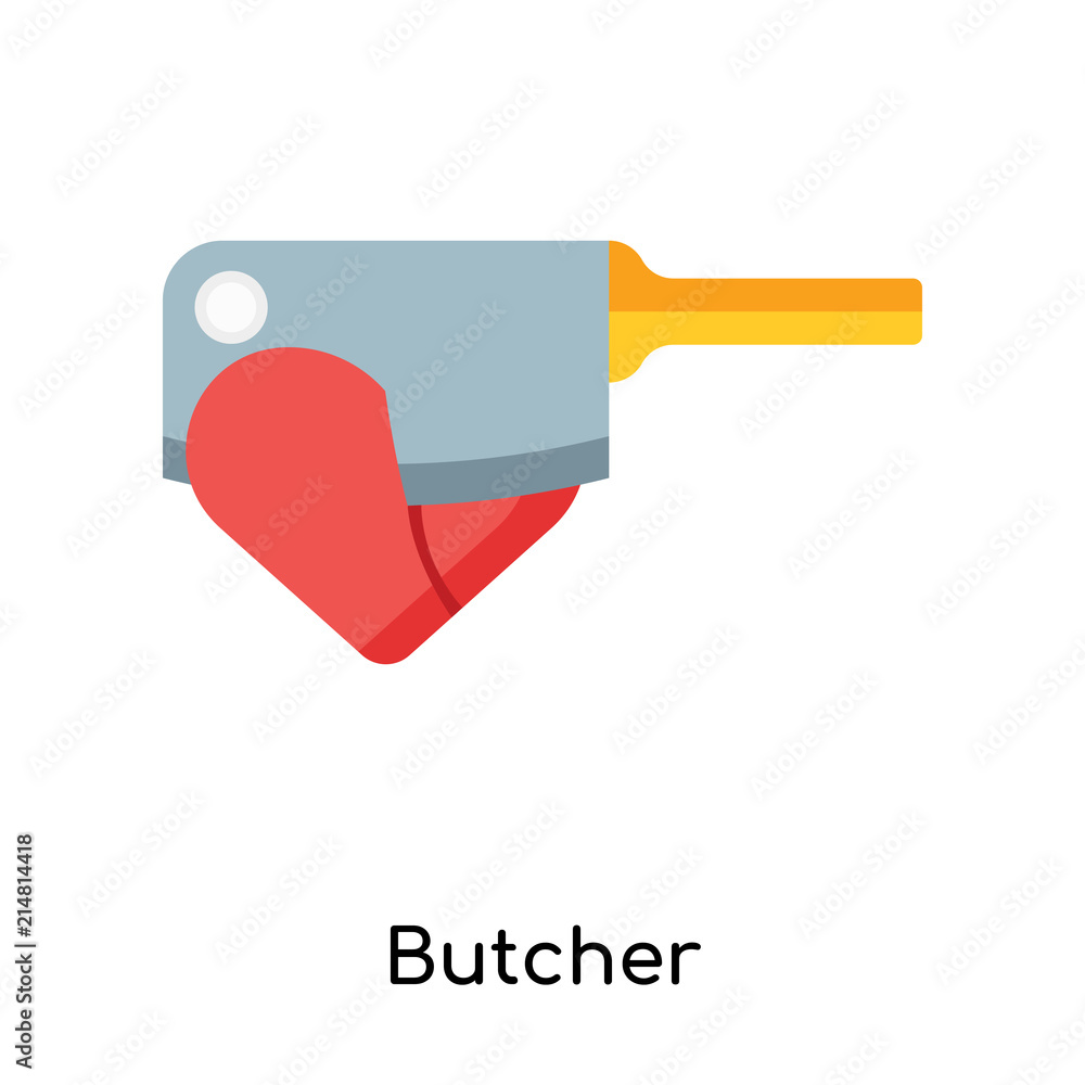 Butcher icon vector sign and symbol isolated on white background ...