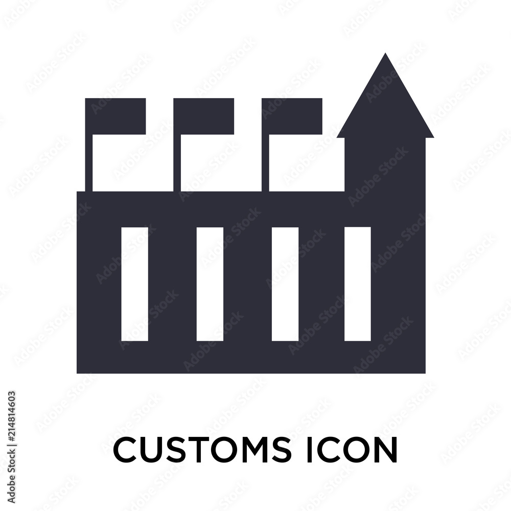 Customs icon vector sign and symbol isolated on white background ...