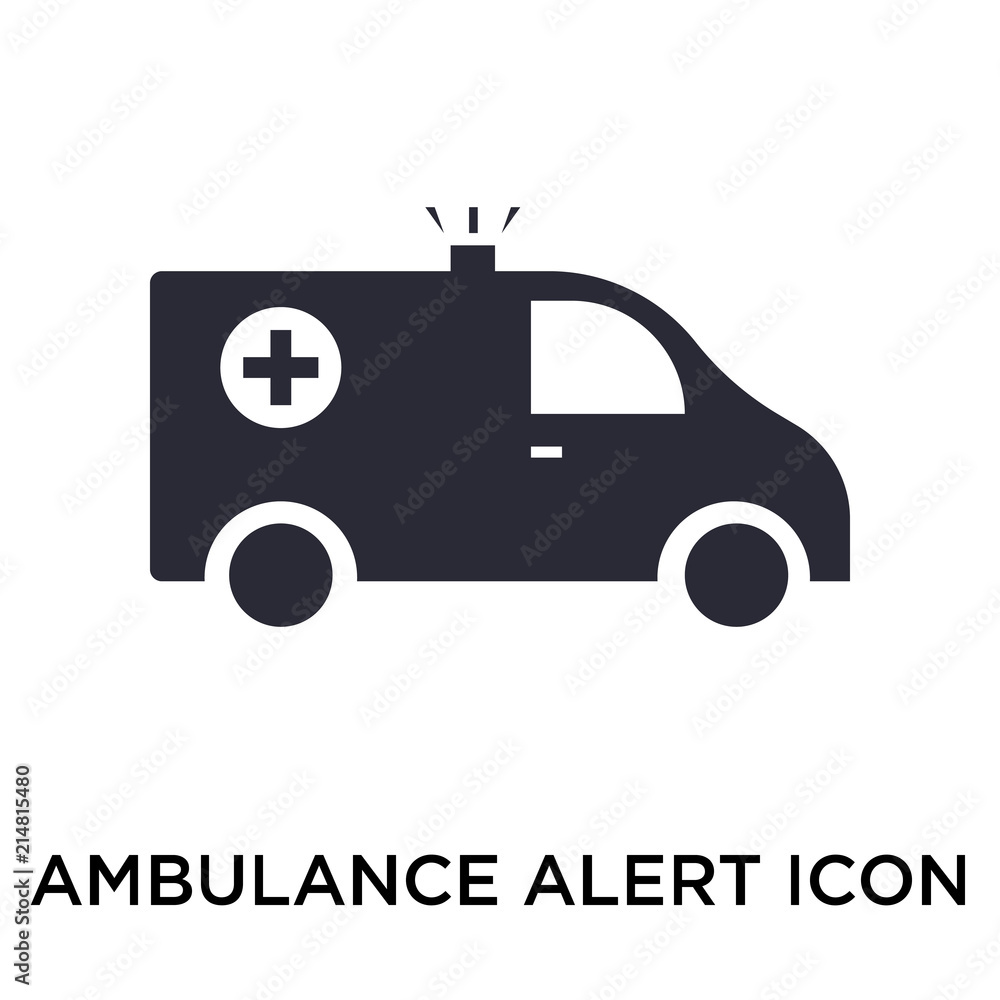 Ambulance Alert icon vector sign and symbol isolated on white ...