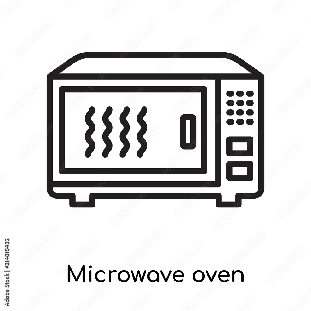 Microwave oven icon vector sign and symbol isolated on white background ...