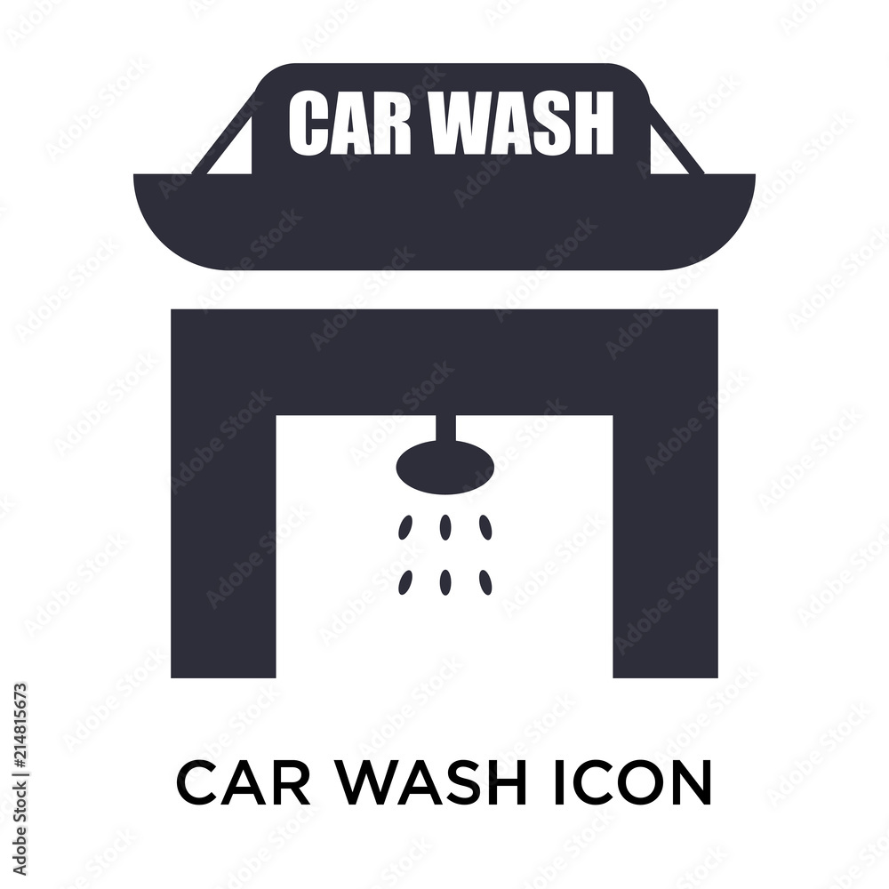 Car wash icon vector sign and symbol isolated on white background, Car ...