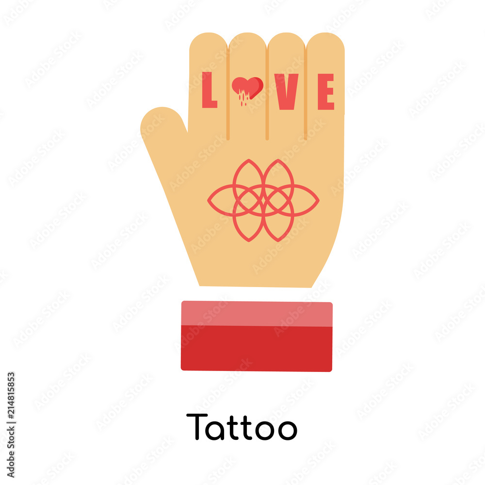 Tattoo icon vector sign and symbol isolated on white background, Tattoo ...