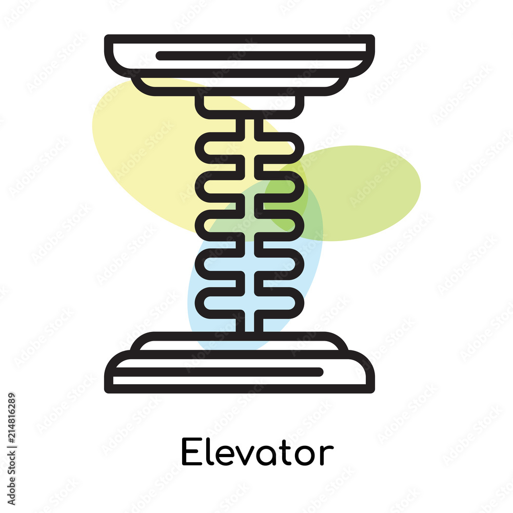 Elevator icon vector sign and symbol isolated on white background ...