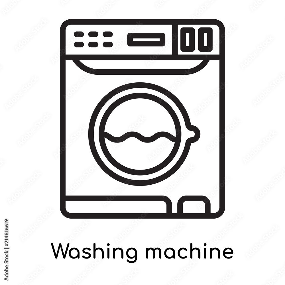 Washing machine icon vector sign and symbol isolated on white ...