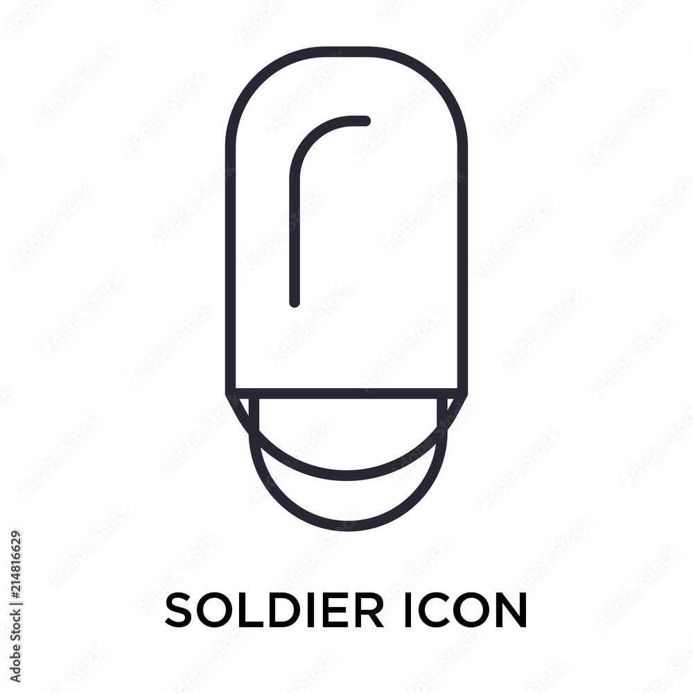 Soldier icon vector sign and symbol isolated on white background ...