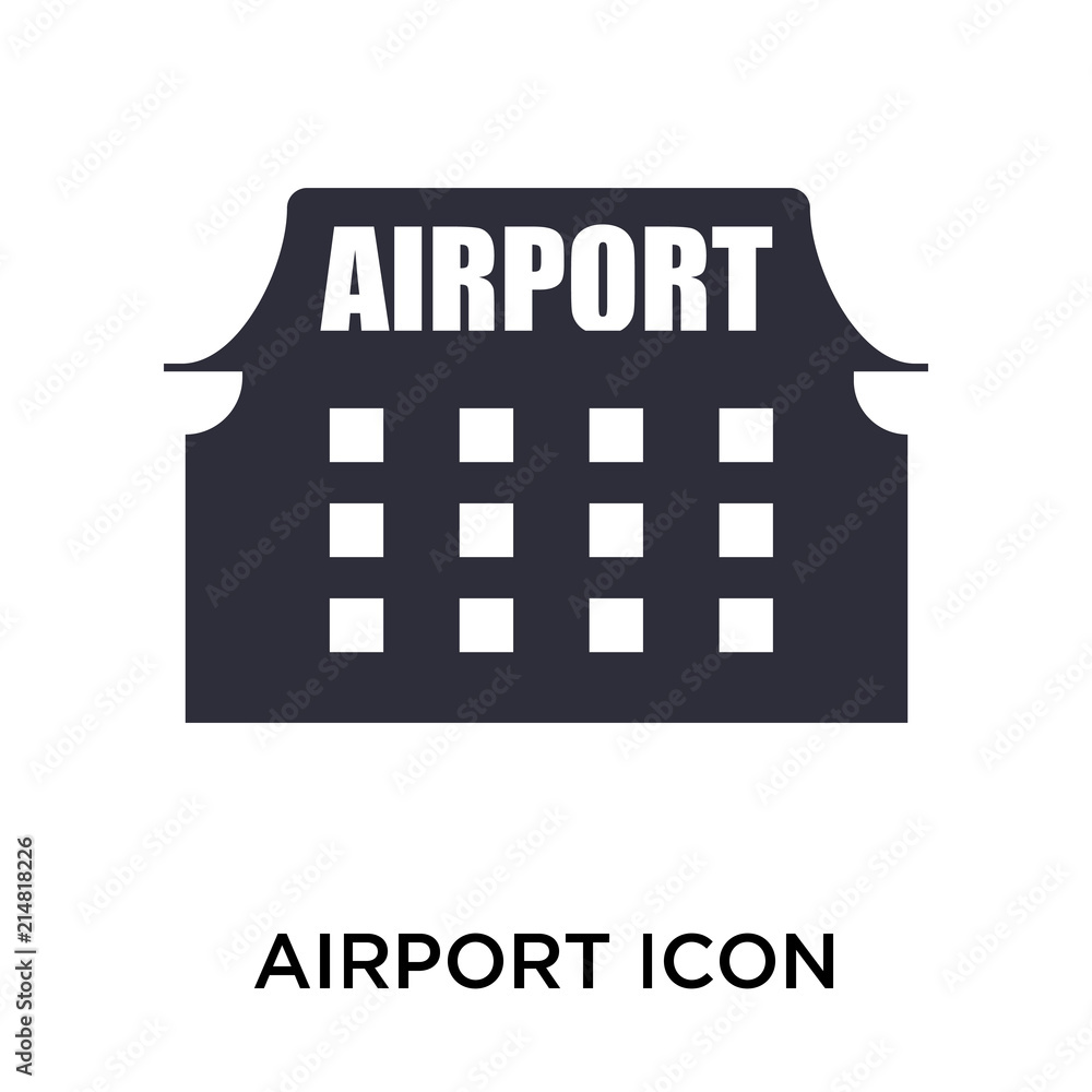 Airport icon vector sign and symbol isolated on white background ...