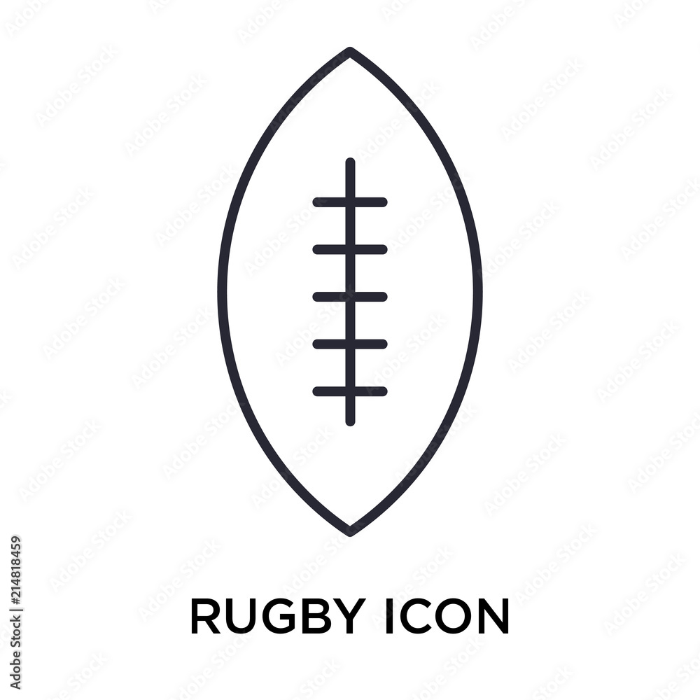 Rugby icon vector sign and symbol isolated on white background, Rugby ...