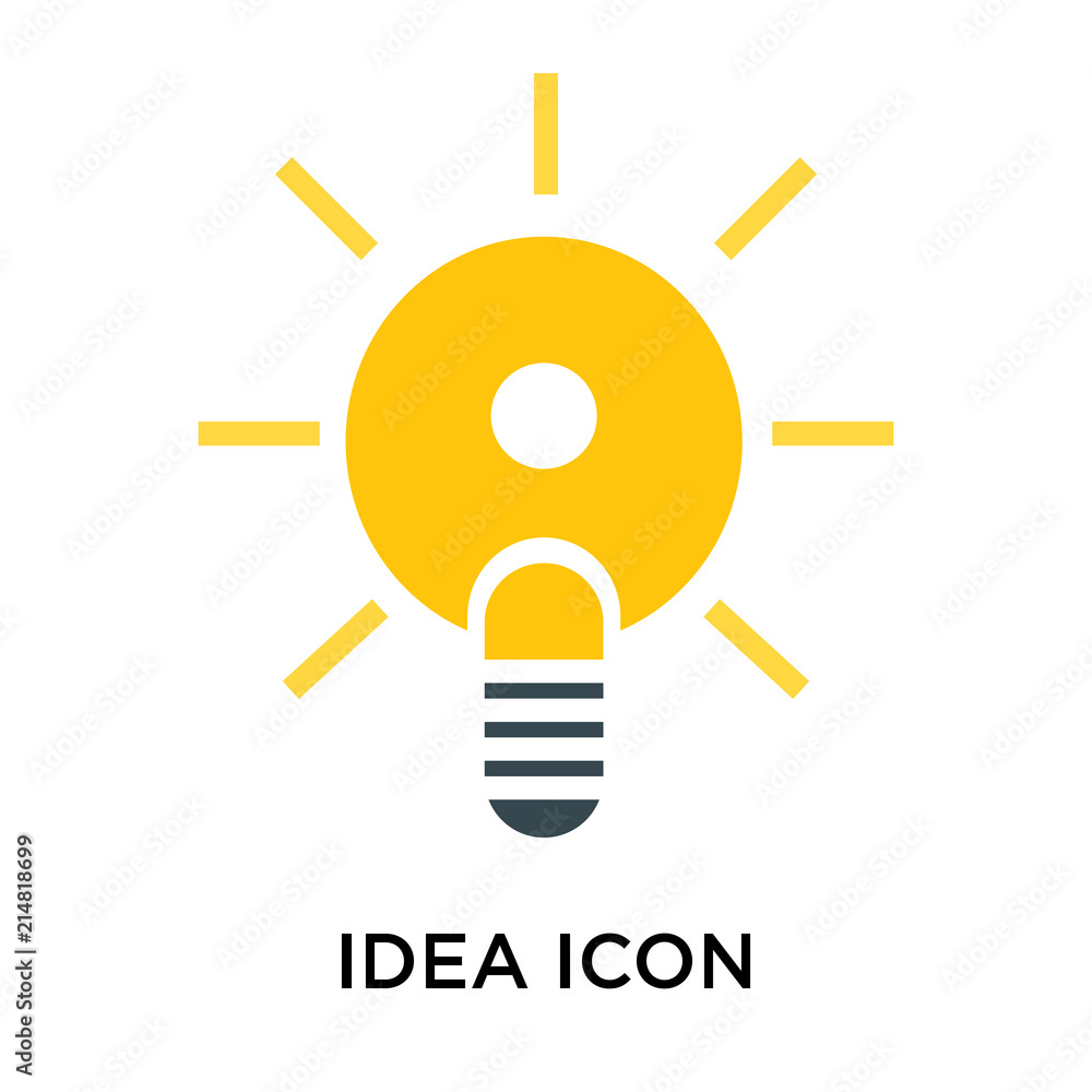 Idea icon vector sign and symbol isolated on white background, Idea ...