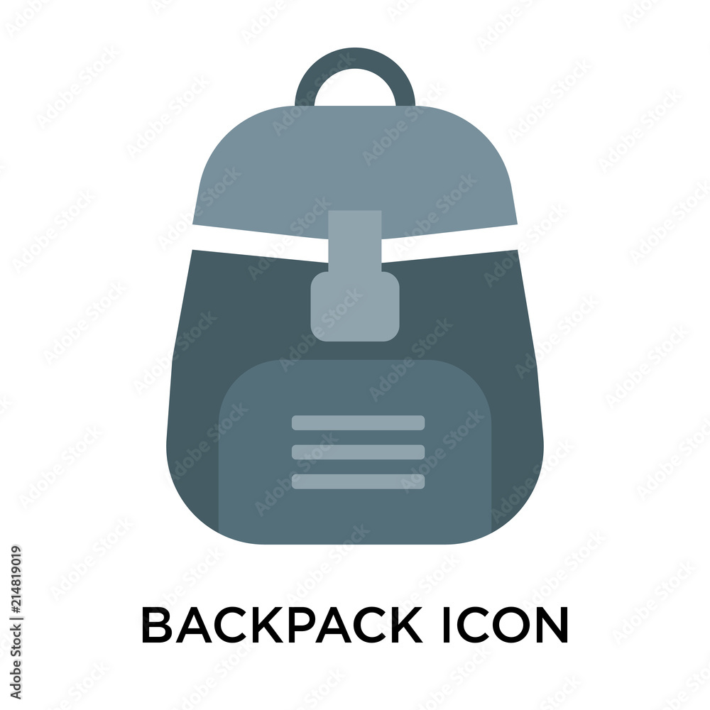 Backpack icon vector sign and symbol isolated on white background ...