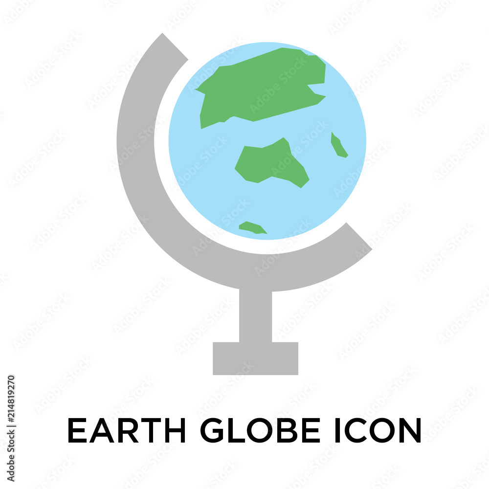 Earth globe icon vector sign and symbol isolated on white background ...