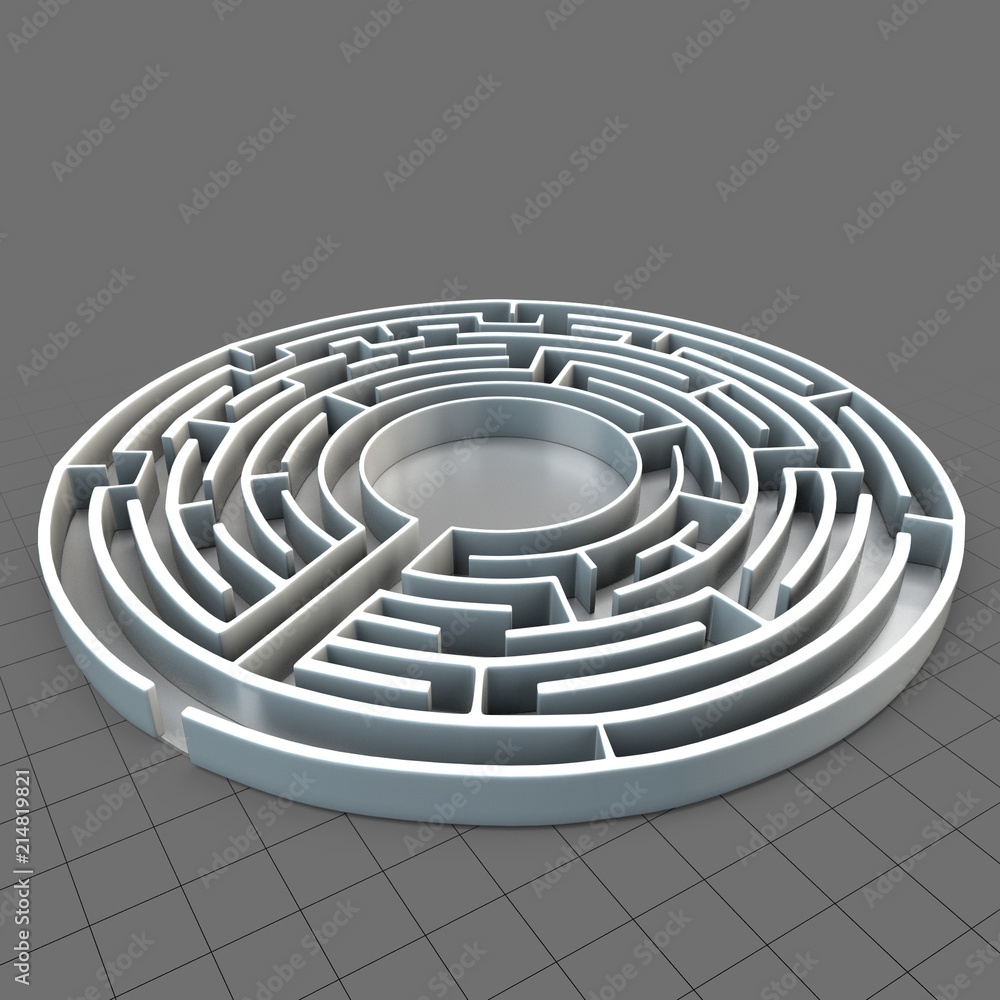 Circular labyrinth Stock 3D asset | Adobe Stock