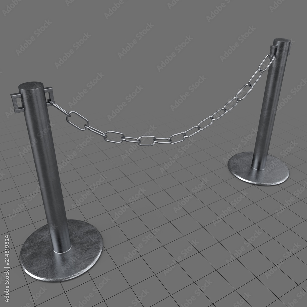 Chain barrier Stock 3D asset | Adobe Stock