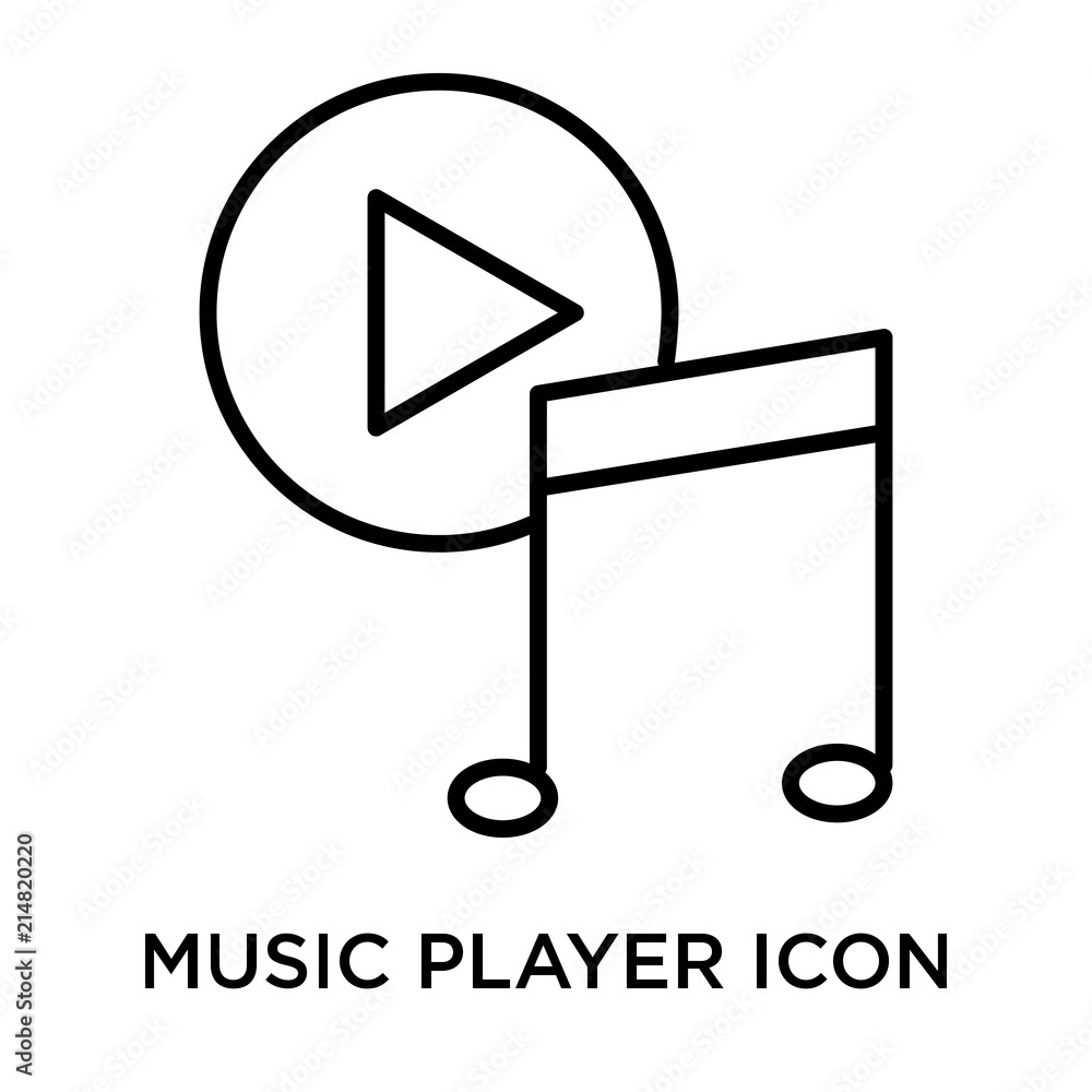 Music player icon vector sign and symbol isolated on white background ...