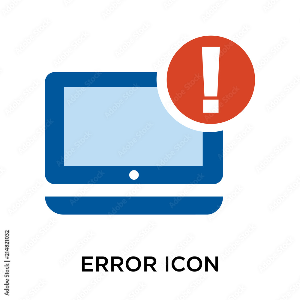 Vecteur Stock Error icon vector sign and symbol isolated on white ...