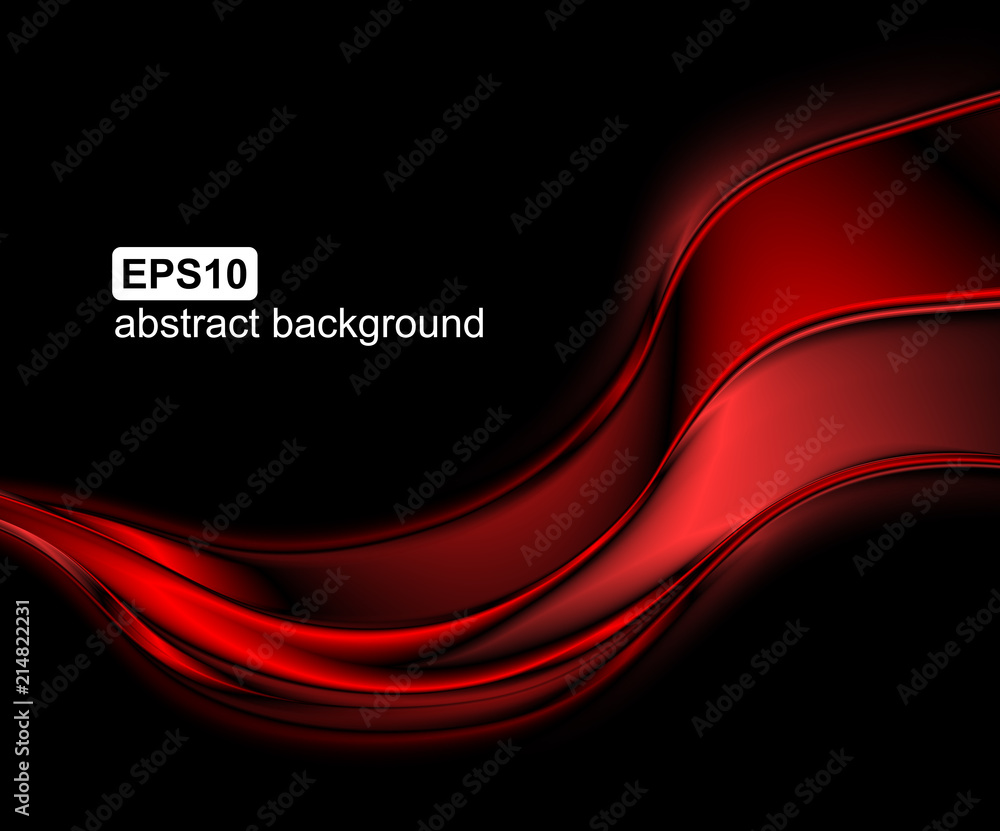 Vector abstract red wave background Stock Vector | Adobe Stock