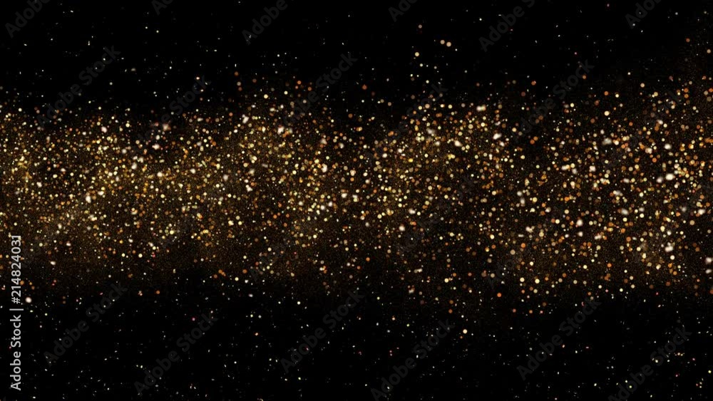 Animated graphics abstract computer screen saver with gold particles in ...