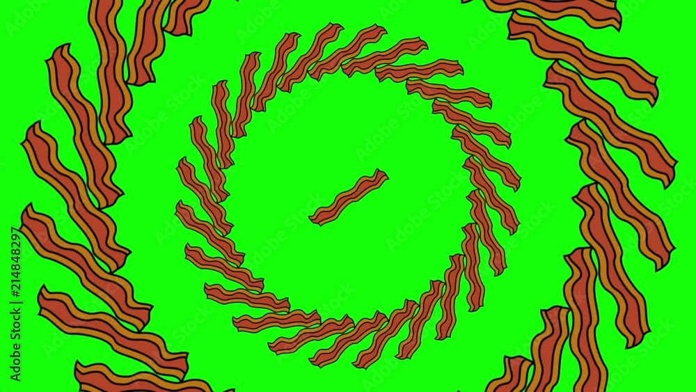 Looped Double Bacon Wreath Animated Cartoon Illustrated Background ...