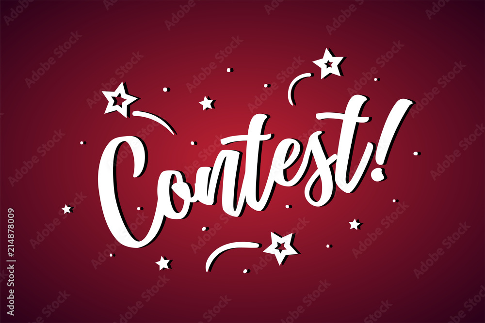 Contest lettering card, banner. Beautiful greeting scratched ...