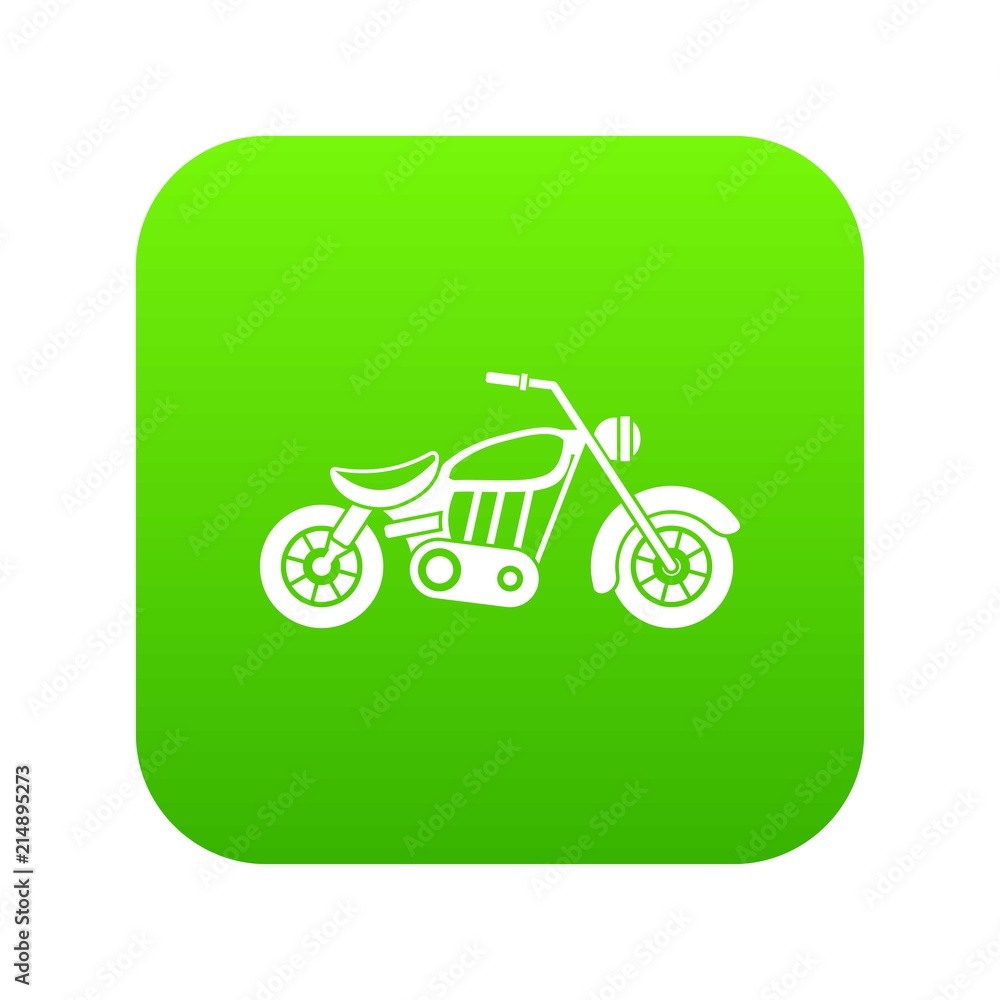 Motorcycle icon digital green for any design isolated on white vector ...