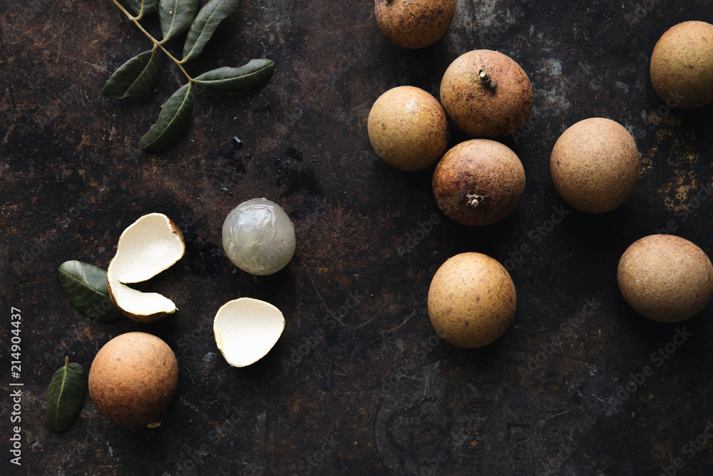 Fresh longan, Dimocarpus longan on rustic background Stock Photo ...