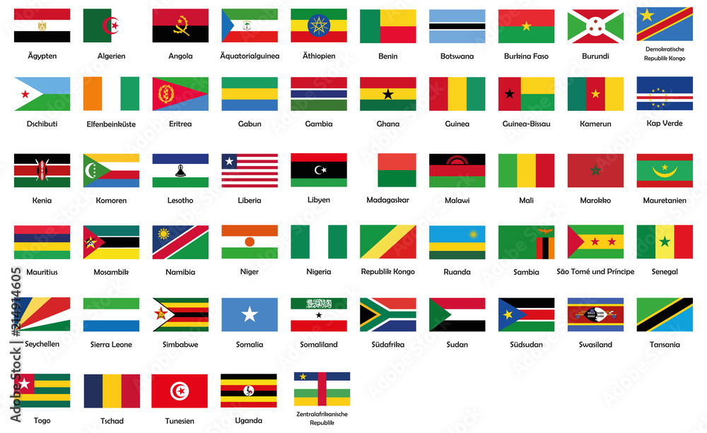 Flags Of African Countries With Names