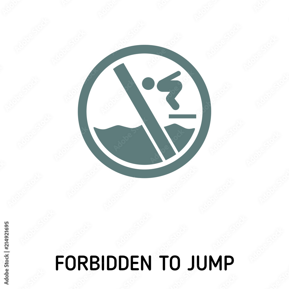 Forbidden To Jump creative icon. Simple element illustration. Forbidden ...