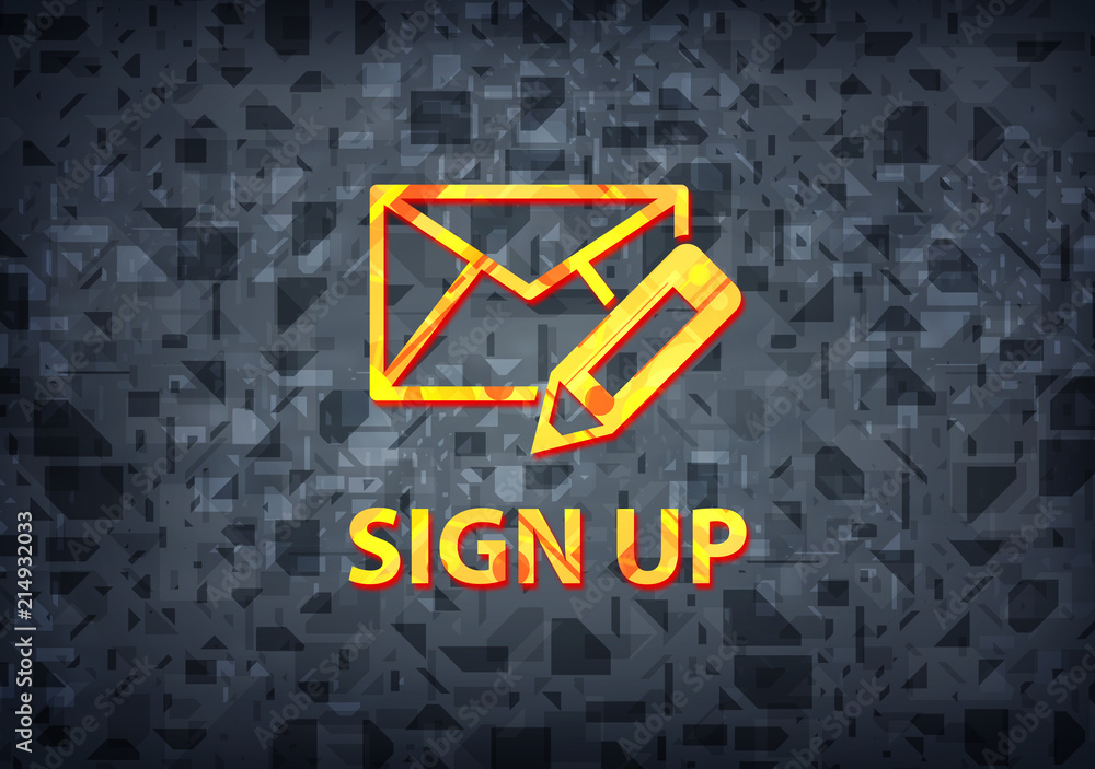 Sign up (edit mail icon) black background Stock Illustration | Adobe Stock